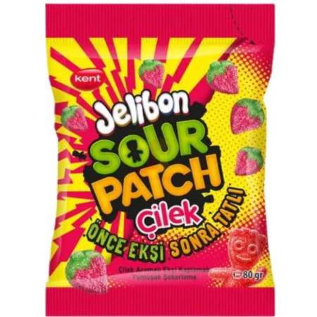 Kent Jelibon Sour Patch Kids 80g Strawberry (červený) (24) | Eshop Tham & Ha Plus