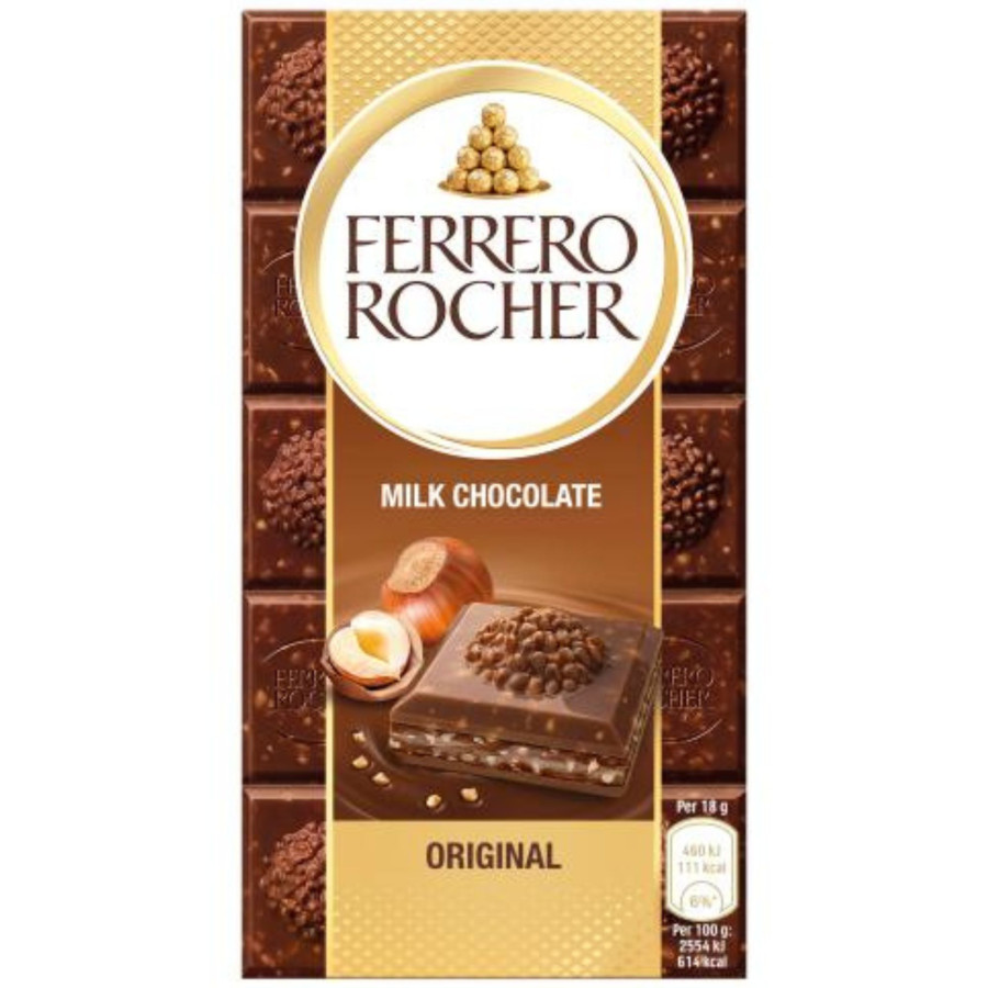 Ferrero Rocher čokoláda 90g tablet Milk Hazelnut (8) | Eshop Tham & Ha Plus