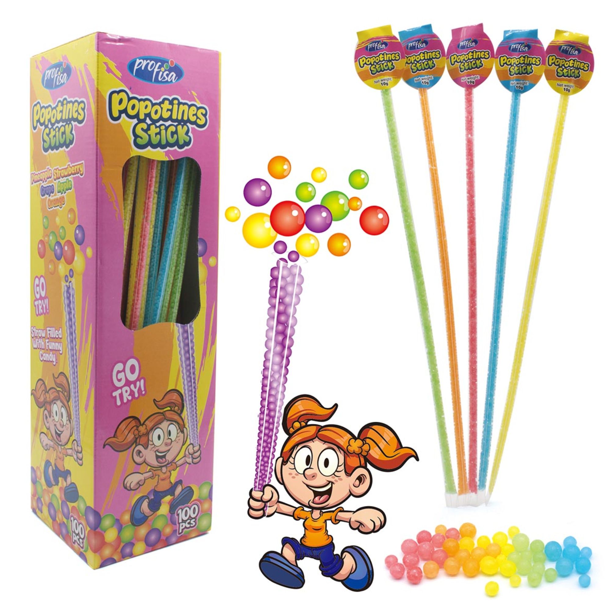 Profisa Popotines stick 10g x 100ks mix příchutě (100) | Eshop Tham ...