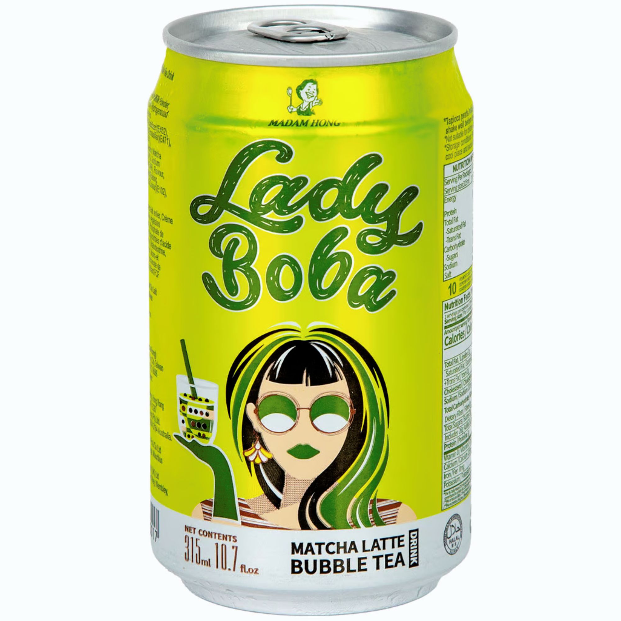 Bubble Tea (Madam Hong) 320ml plech - Lady Boba (Matcha Latte) (24 ...