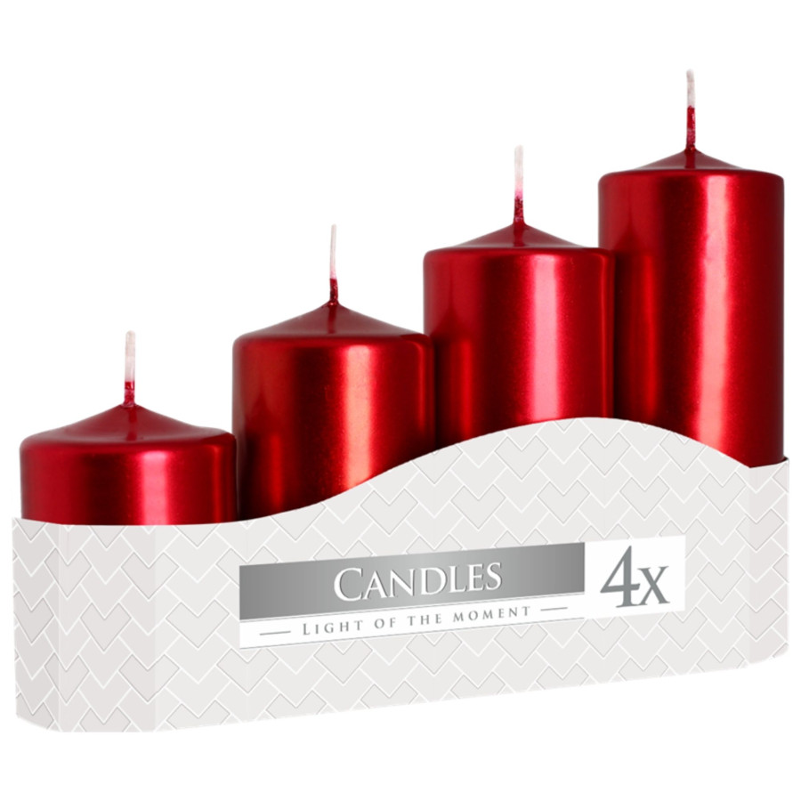 Golden D. svíčka adventní 4ks schody Metalic Red (24) | Eshop Tham & Ha Plus