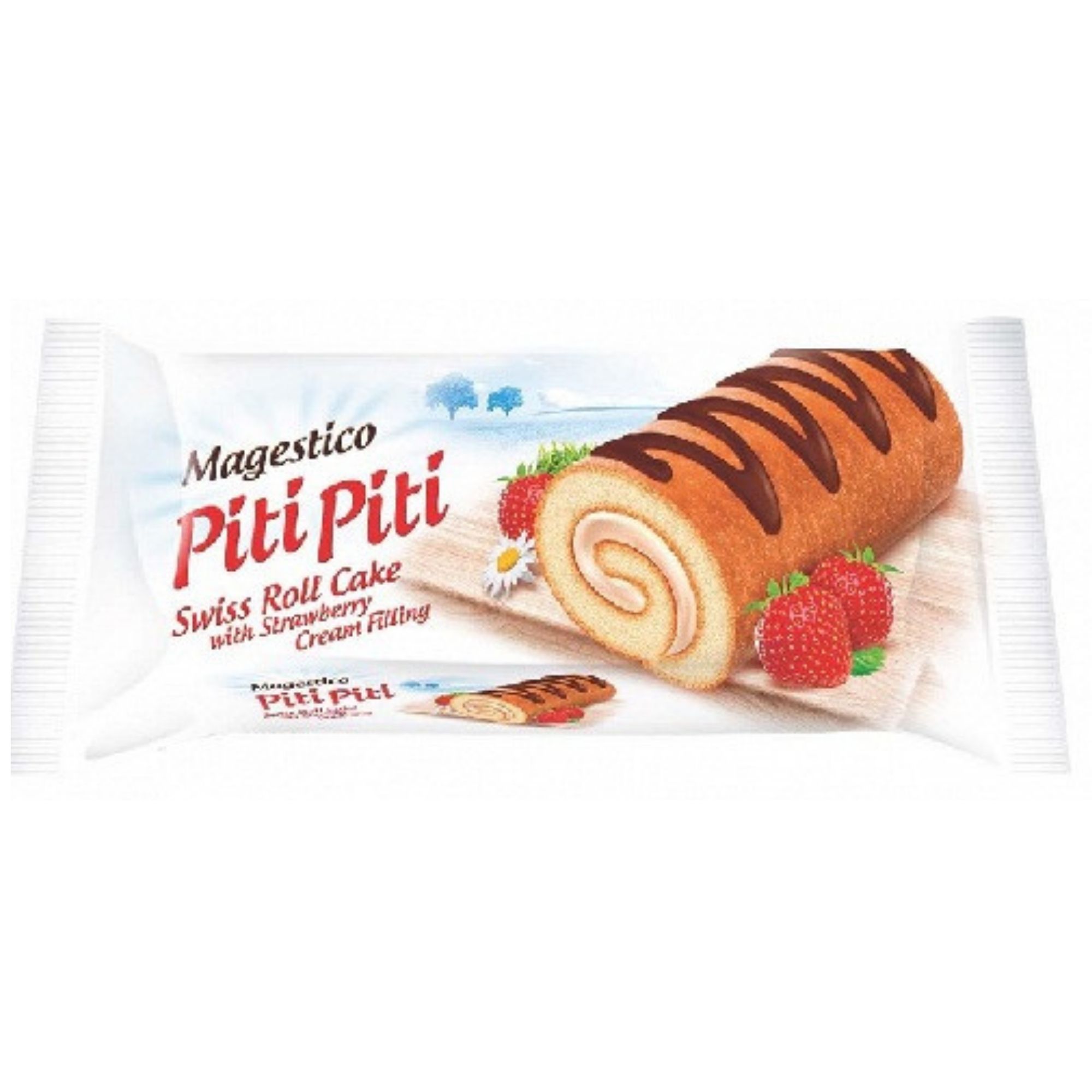 Piti Piti swiss roll cake 150g Strawberry (18) | Eshop Tham & Ha Plus