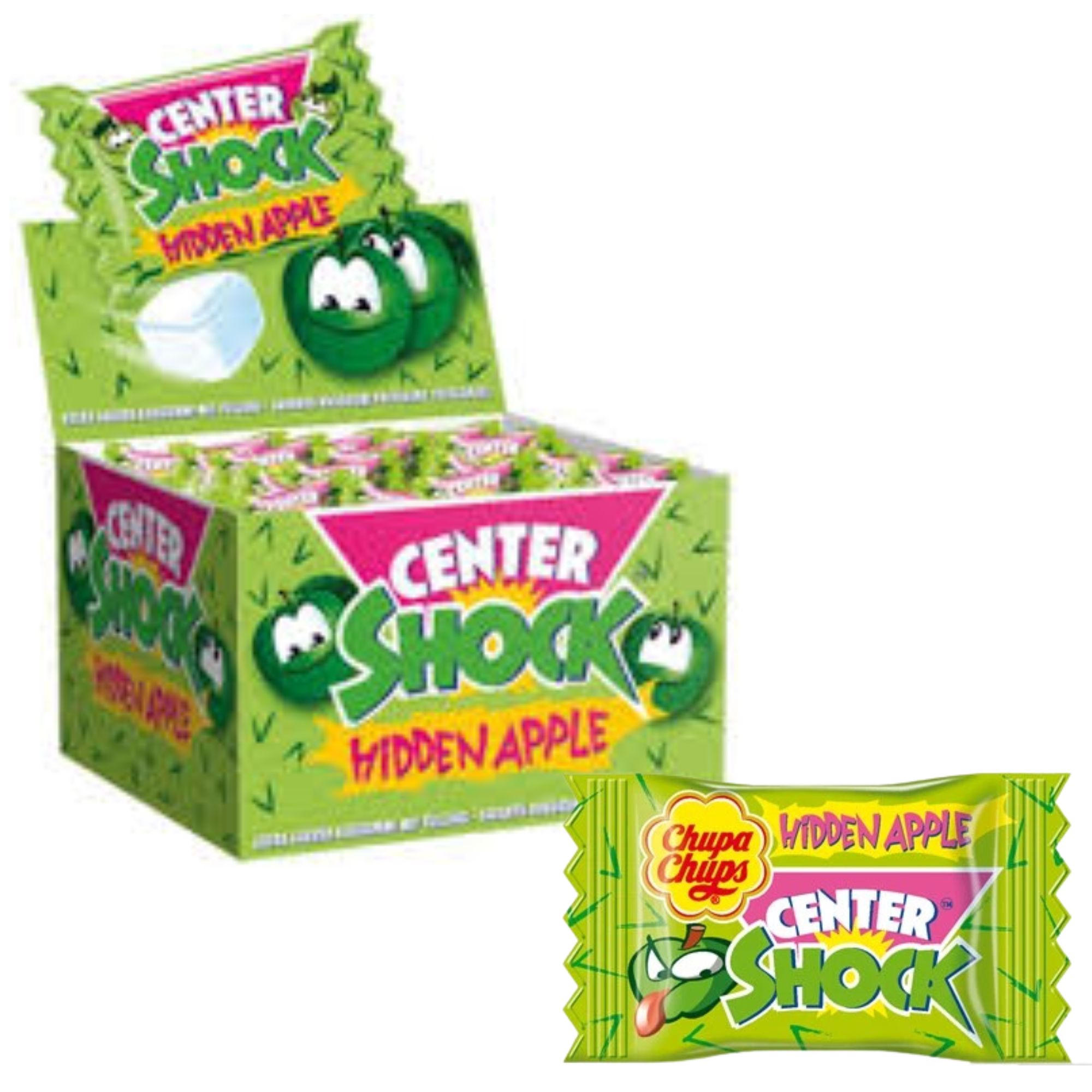 Chupa Chups Center Shock žvýkačky 4g Apple 100ks | Eshop Tham & Ha Plus
